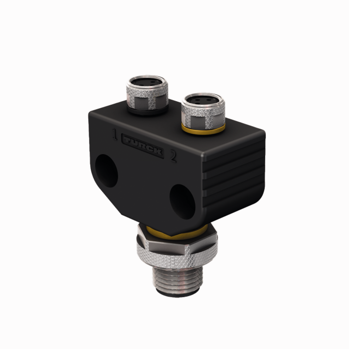 2-Way Splitter - Y-Splitter without Cable, Male M12 × 1 - 2x Female M8 × 1